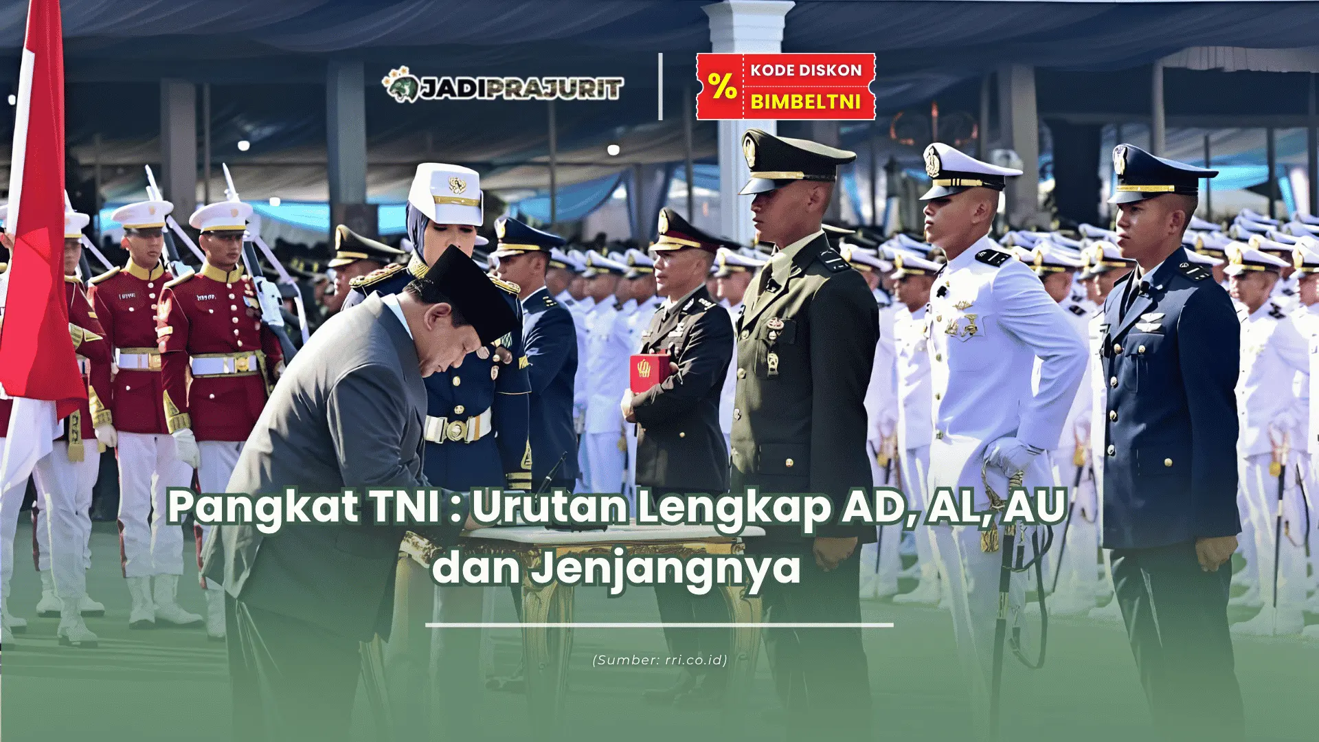 Pangkat TNI : Urutan Lengkap AD, AL, AU dan Jenjangnya - BIMBEL TNI